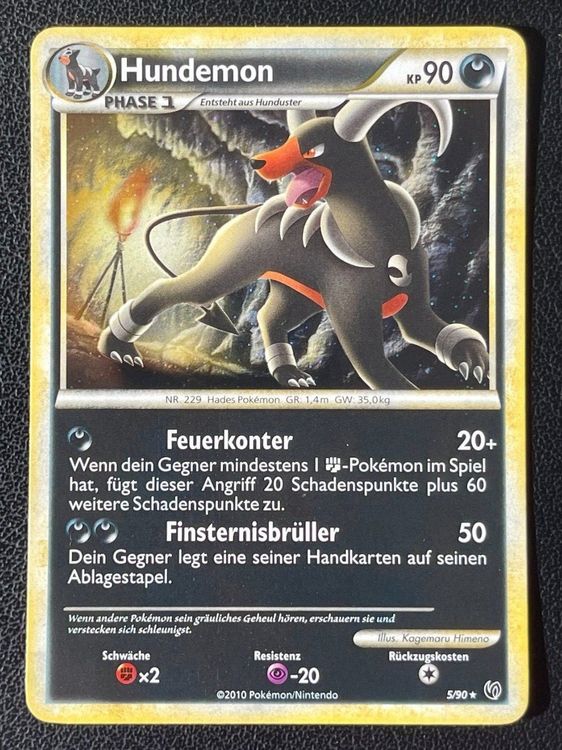 Hundemon 5/90 Pokémon HGSS Unerschrocken Rare Holo (Neu (gemäss ...