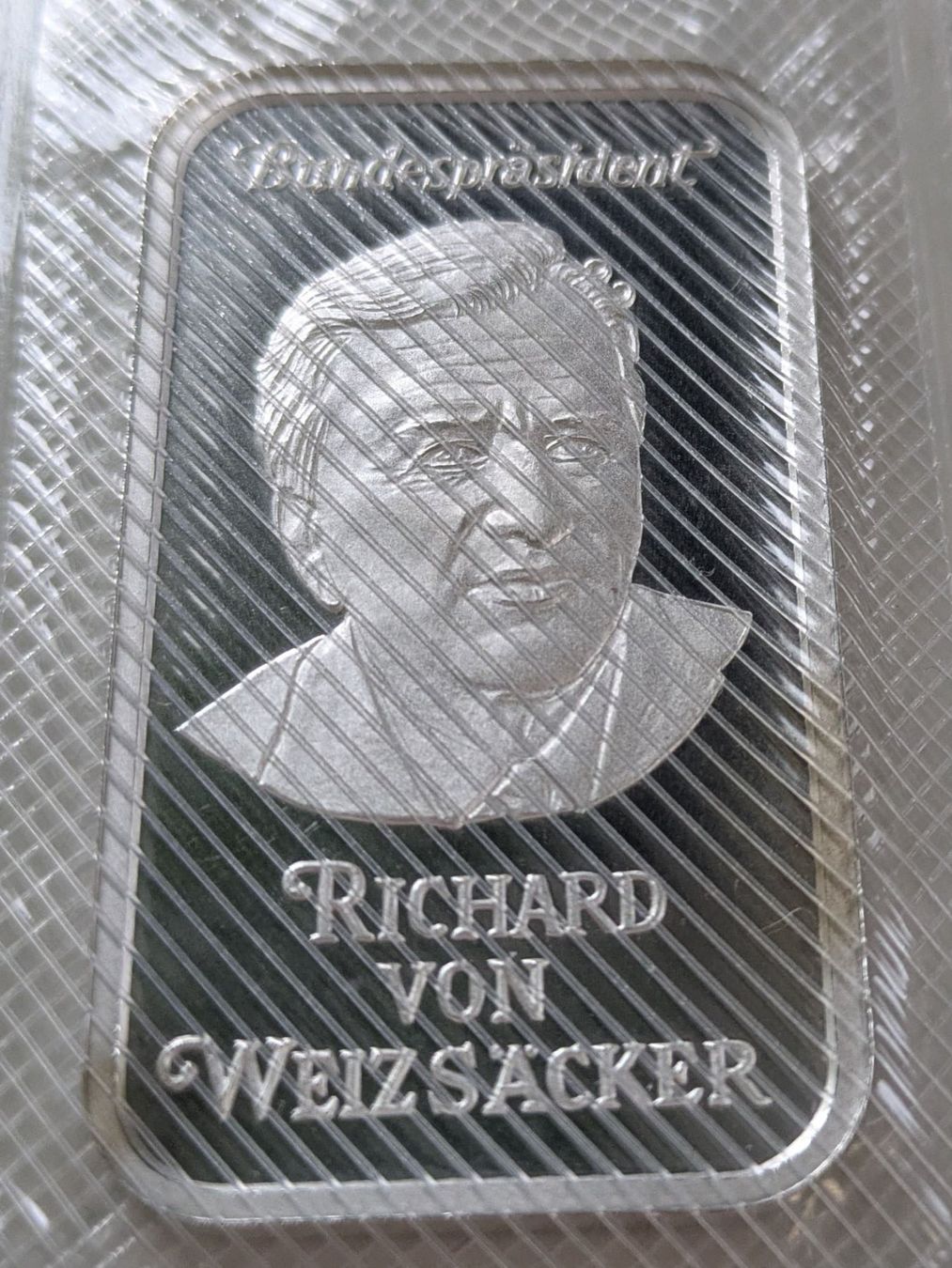 1 oz. / Unze Silber Barren Richard Weizäcker Argor Heraeus (Gebraucht ...
