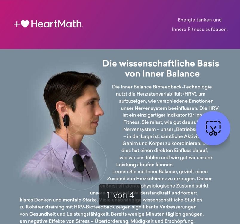 Inner Balance HeartMath Bluetooth. HRV, Stress, Biofeedback (Gebraucht ...