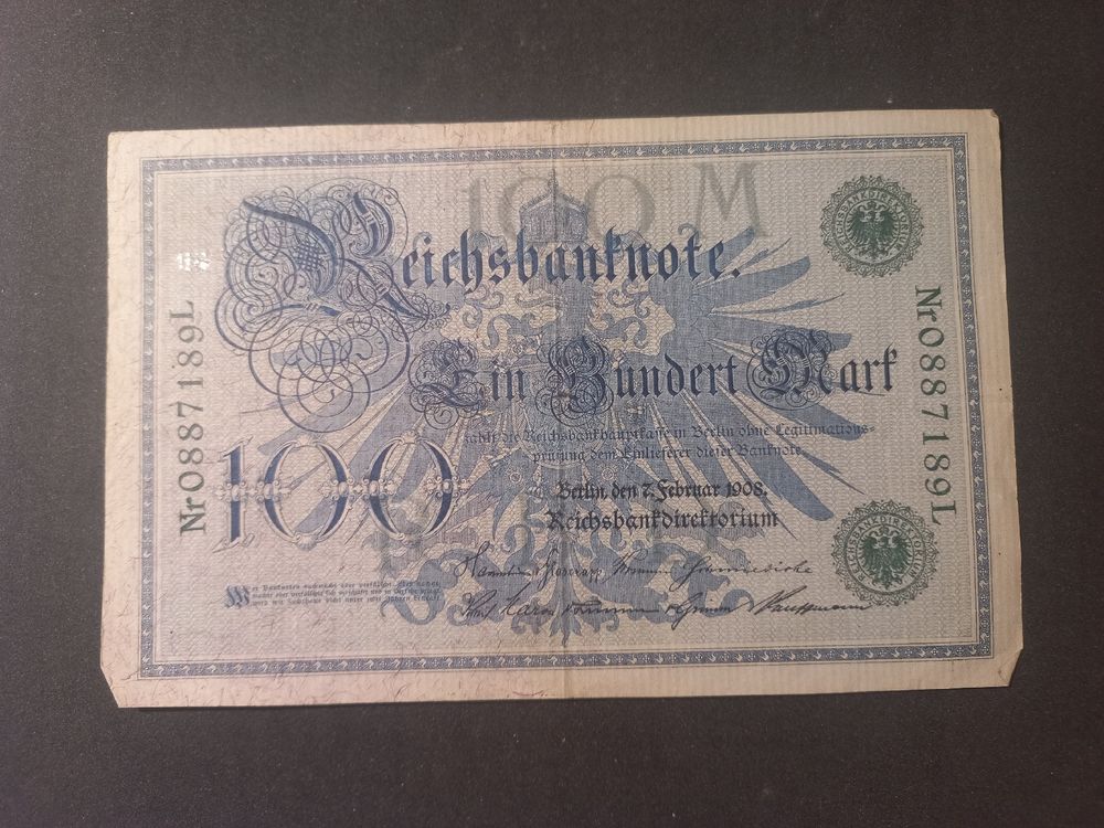 Deutschland 100 Mark 1908 | Kaufen auf Ricardo