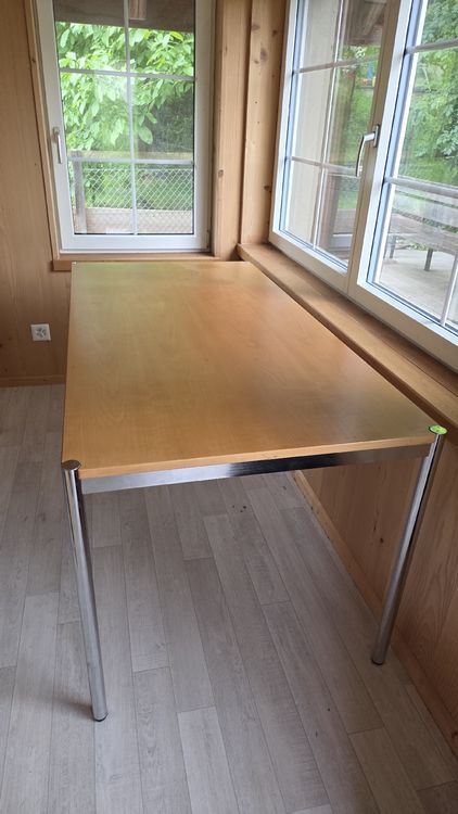 ERGODATA Sitzungstisch BANDIXEN 160x80x74cm Birnbaum/Chrom (D'occasion ...
