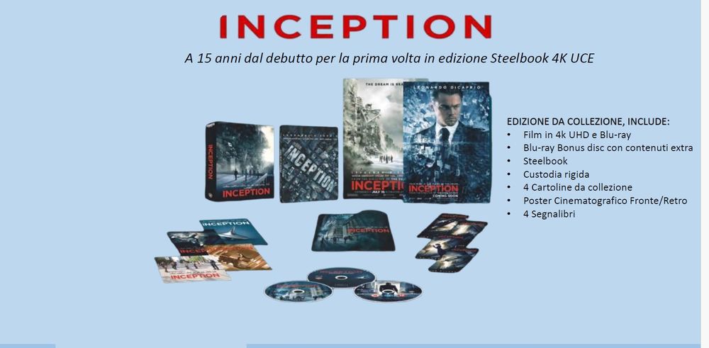 Inception - Collector's Ed. (4K UHD + 2 Blu-Ray - Steelbook) (Nuovo e ...