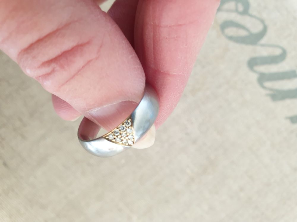 Ring Stahl /750 Gold und Diamanten | Kaufen auf Ricardo
