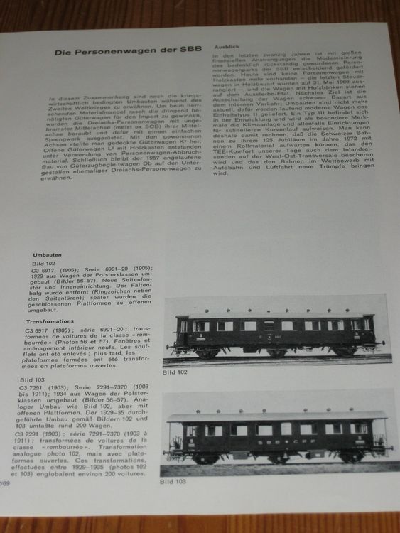 Typenskizzen - Sammlung Die Personenwagen der SBB C3,C4,BC4 (Gebraucht ...