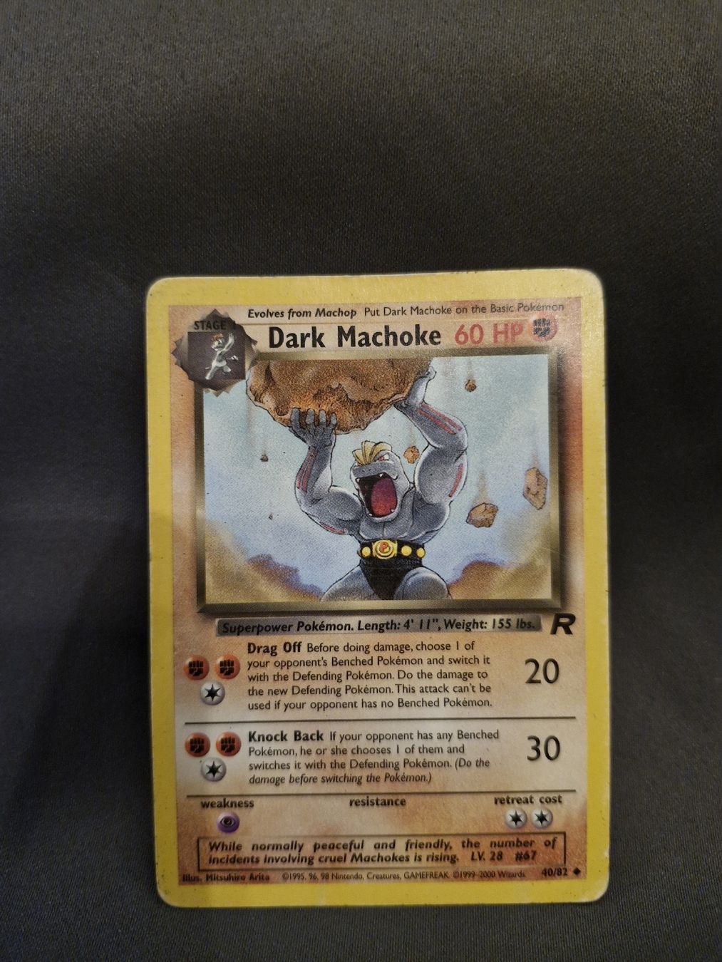 Original Dark Machoke Pokémon Karte 40/82 Team Rocket (Gebraucht) in ...