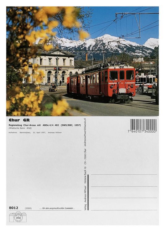 Chur Bahnhof Bahnhofplatz Graubünden Arosa Bahn RhB ABDe 4/4 | Kaufen auf Ricardo
