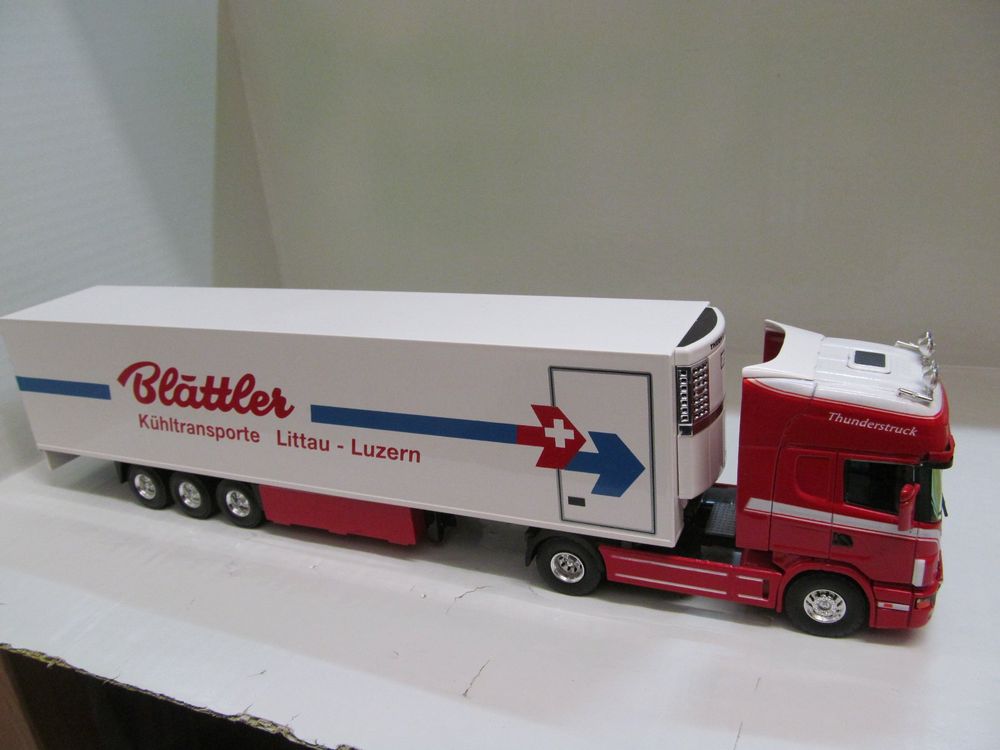 SCANIA 144 L 480 BLÄTTLER TRANSPORT THERMO KING AUFLIEGER (Neu (gemäss ...