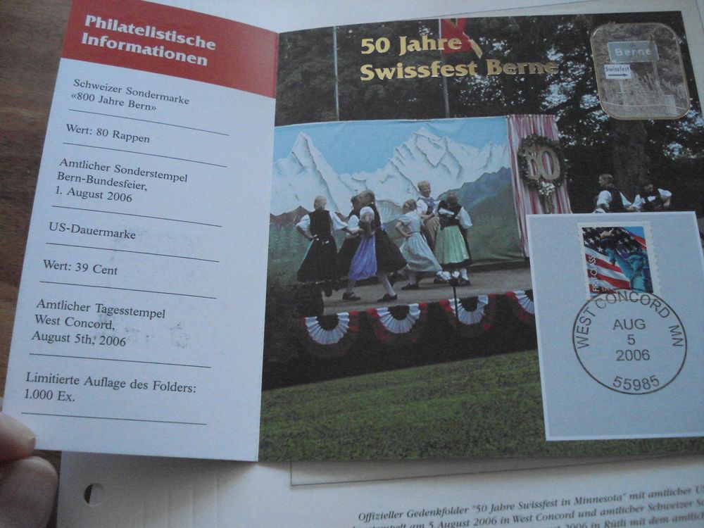 Folder 50 Jahre Swiss Fest, Berne, Minnesota, 2006 (Gebraucht) in ...
