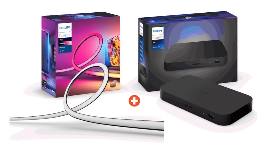 Neue Philips Hue Sync Box & Gradient Lightstrip Set 55“ TV | Kaufen auf ...