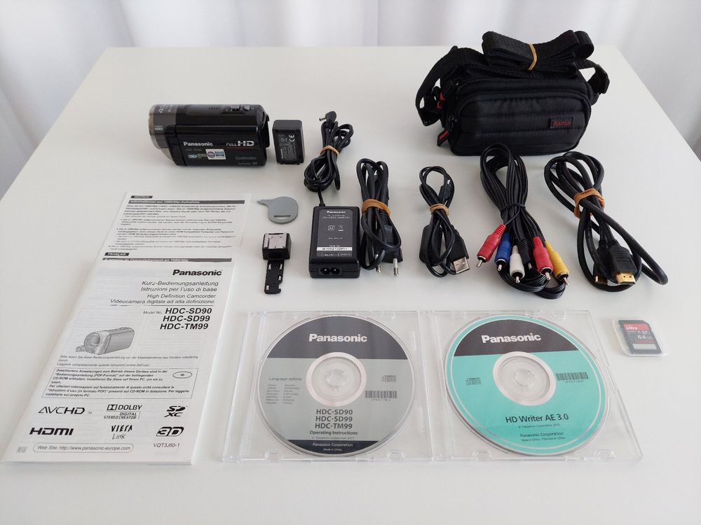 Camcorder Panasonic HDC-SD90 mit allem Zubehör und Garantie | Acheter sur Ricardo
