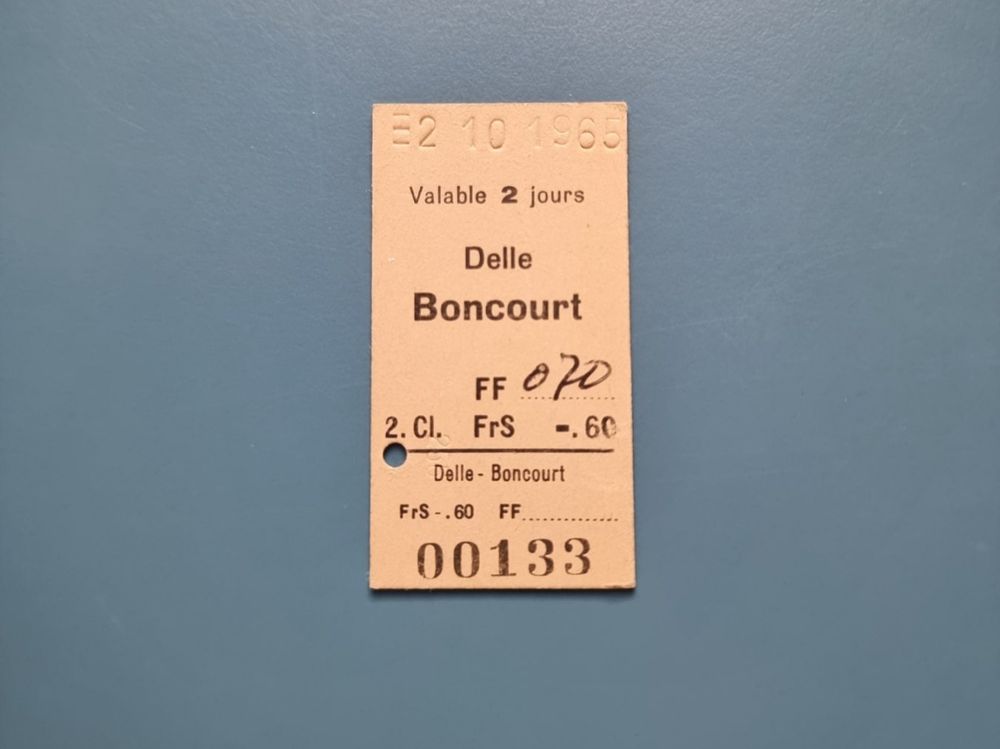 Billet Delle- Boncourt 1965 (Gebraucht) in Birrwil für CHF 53 – mit ...