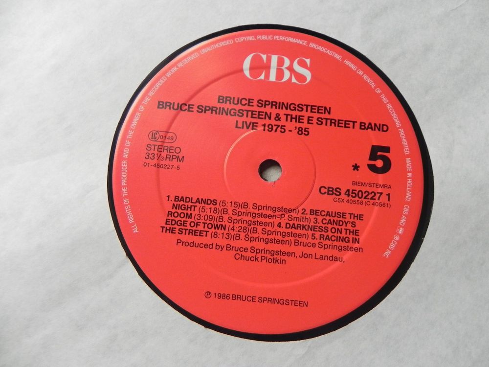 5 LP Top Box USA Rock Bruce Springsteen 1986 Live 1975 - 85 | Kaufen ...