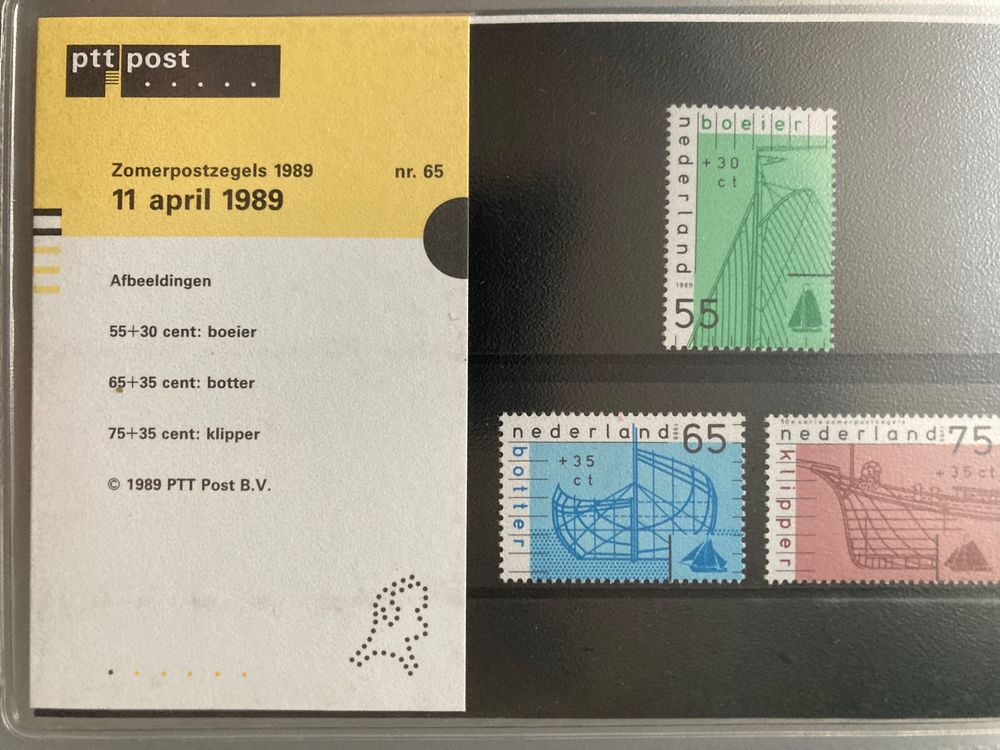 PTT MAPJES NIEDERLANDE 1989 NR.65 ** HISTORISCHE SCHIFFE (Neu (gemäss ...