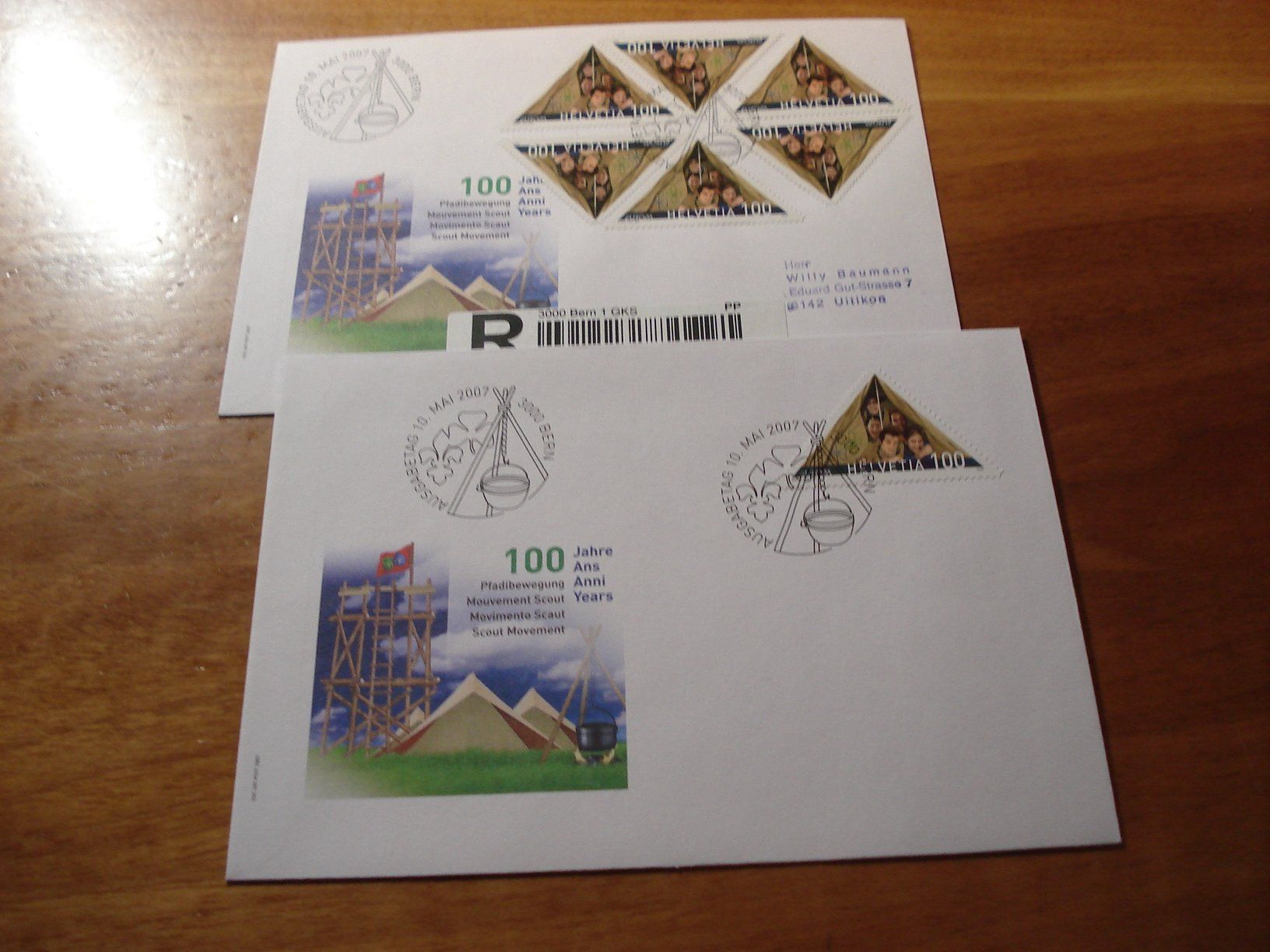 2 FDC Pfadizelt, 2007, Einzel + 6er R-FDC (Gebraucht) in Niederwil AG ...