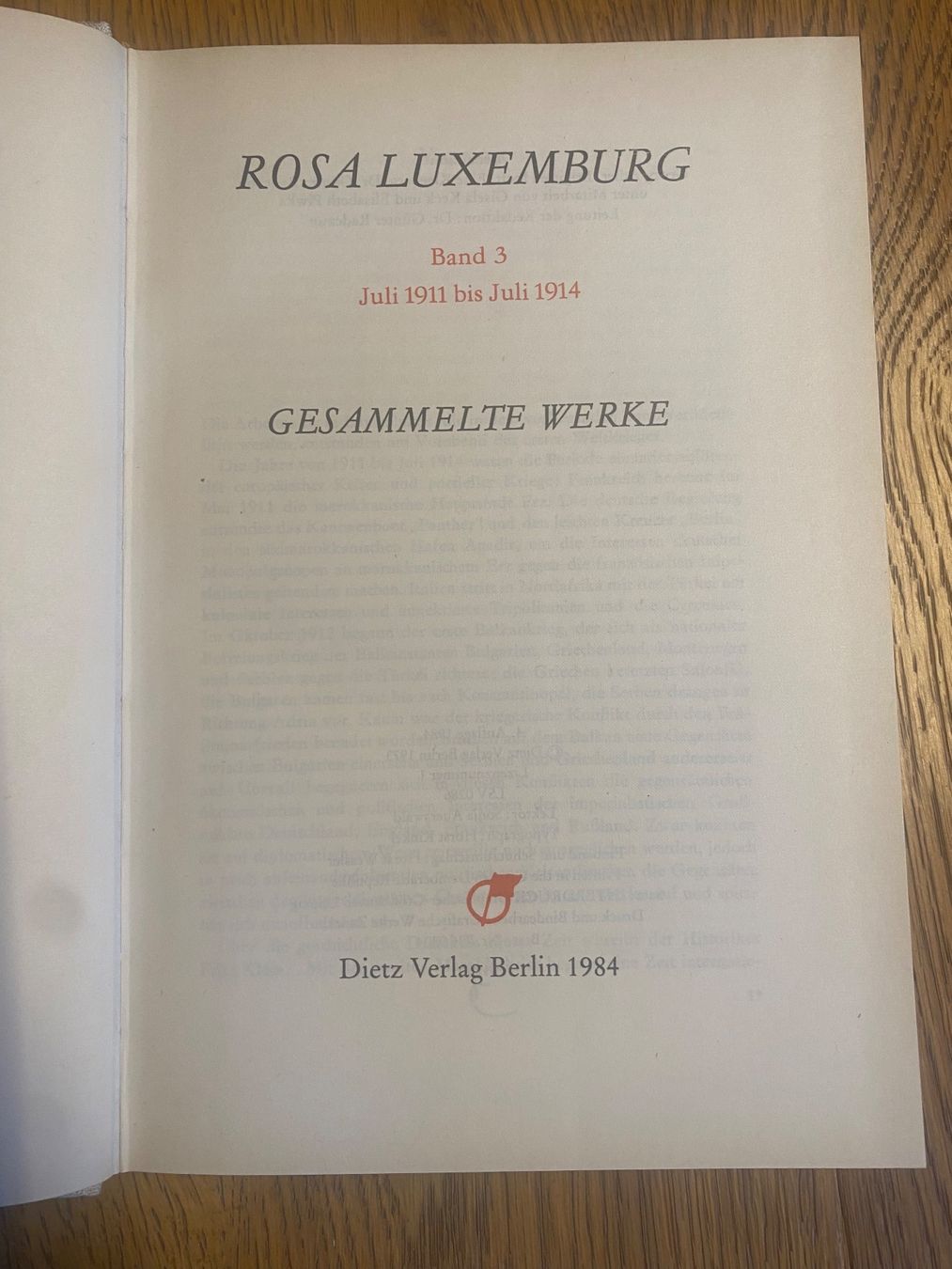 Rosa Luxemburg - Gesammelte Werke, Band 3, 4. Auflage 1984 (Gebraucht ...