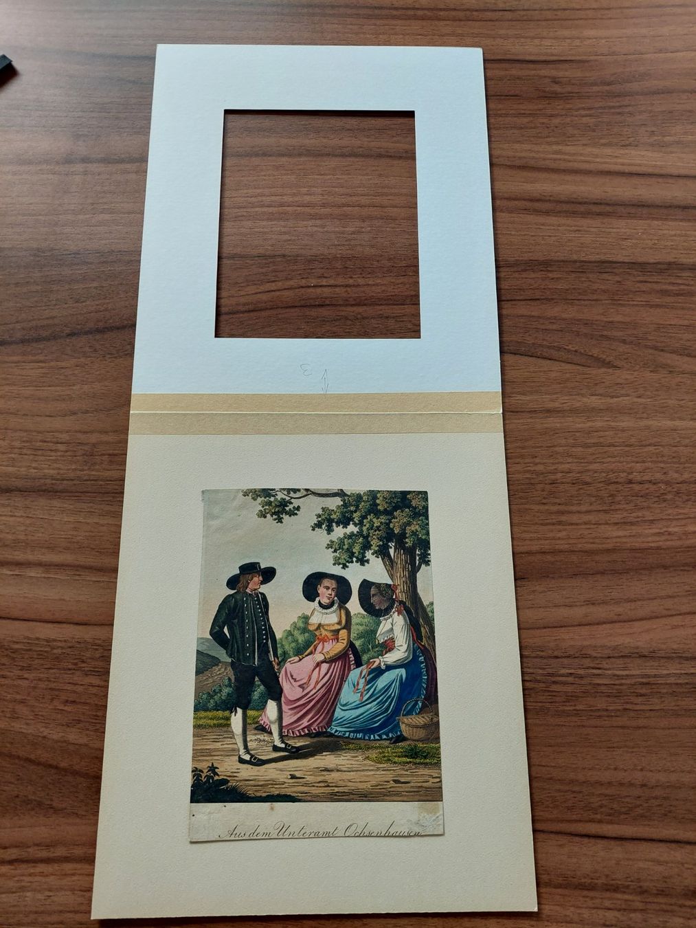 Altgouachierte Aquatinta, "Aus dem Unter. Ochsenhausen" 1815 (Gebraucht ...