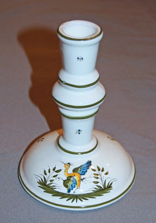 Schöner Kerzenhalter aus Moustiers Vogel- und Pflanzenmotiv (Gebraucht) in Geroldswil für CHF 28 ...