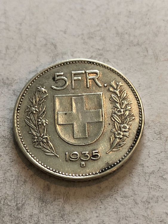 Schweiz 5 Franken 1935 Silber Rar (Gebraucht) in Flumenthal für CHF 13 – mit Lieferung auf ...