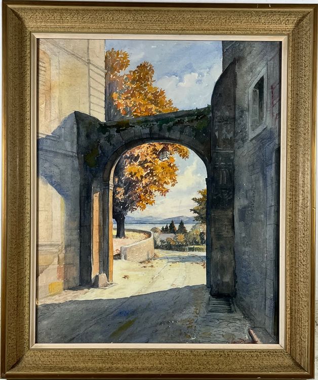 Anfan 20. J. H. Innenhof Szene Aquarell Unleserlich Signiert (Gebraucht) in Root für CHF 114 ...