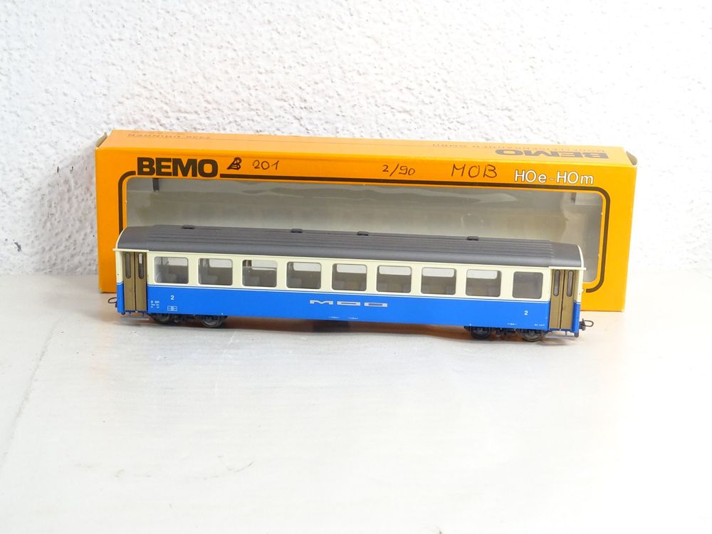 Bemo 3290 Personenwagen MOB, 2.Klasse, B201, H0m, OVP (Neu (gemäss Beschreibung)) in Wohlen für ...