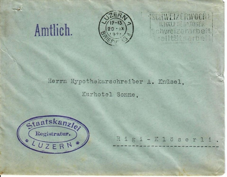 amtlich Brief Luzern (Gebraucht) in Hochdorf für CHF 4 – mit Lieferung ...