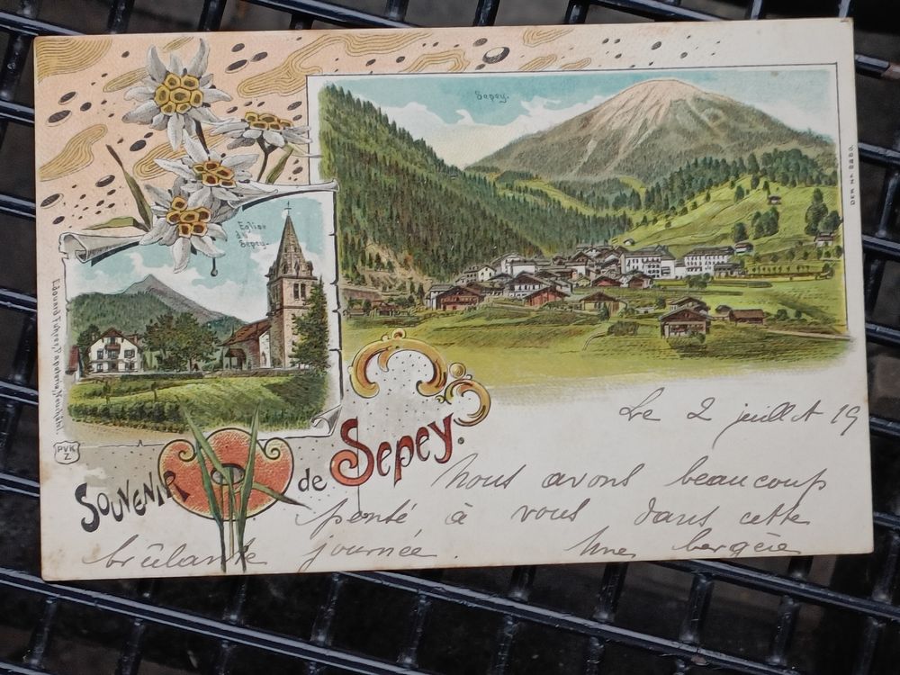 Litho PK / Souvenir de Sepey - Gelaufen 1900 (Gebraucht) in Brugg AG ...