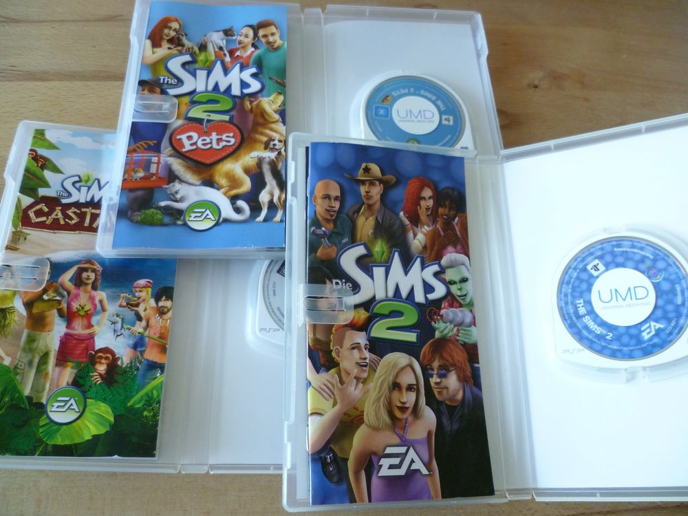Sims 2 + Sims 2 Pets + Sims 2 Castaway für Sony PSP (Gebraucht) in Thalwil für CHF 45 – mit ...