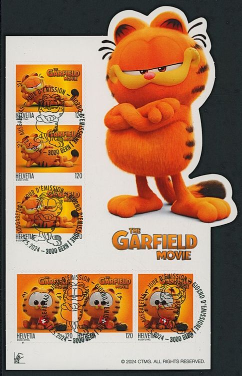 2024 - Garfield - Spezialbogen•Block - Ersttag Voll Stempel (Gebraucht) in Schindellegi für CHF ...