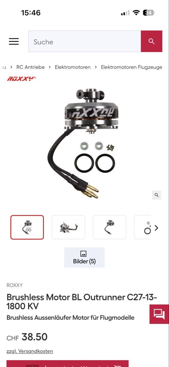 Roxxy Brushless Motor BL Outrunner C27-13-1800 KV, (Gebraucht) in ...