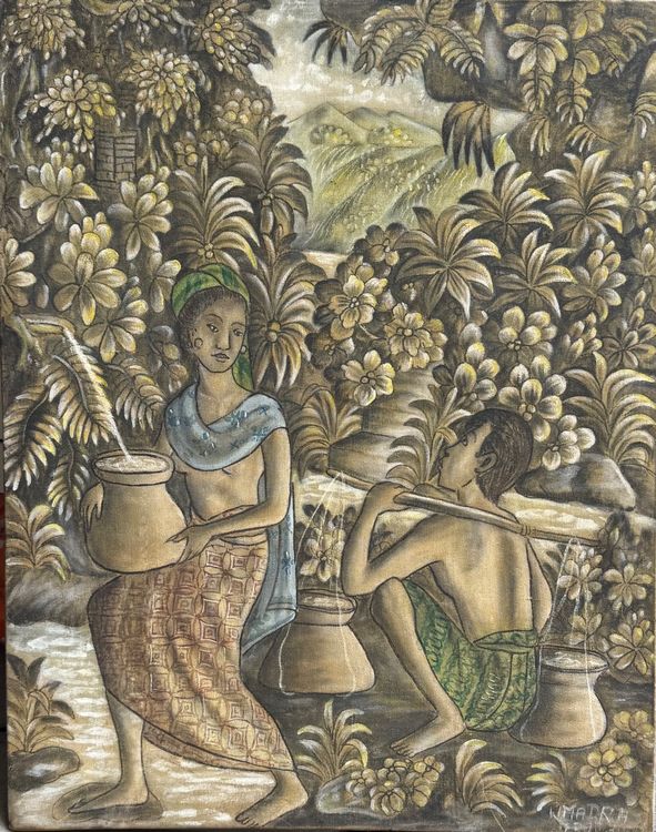 I Wayan MATRA (1962), Bali, Indonésie, huile sur toile signé (D ...