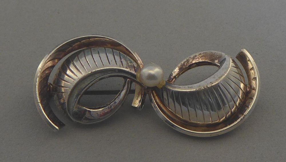 Brosche 925 Silber mit echter Perle | Kaufen auf Ricardo