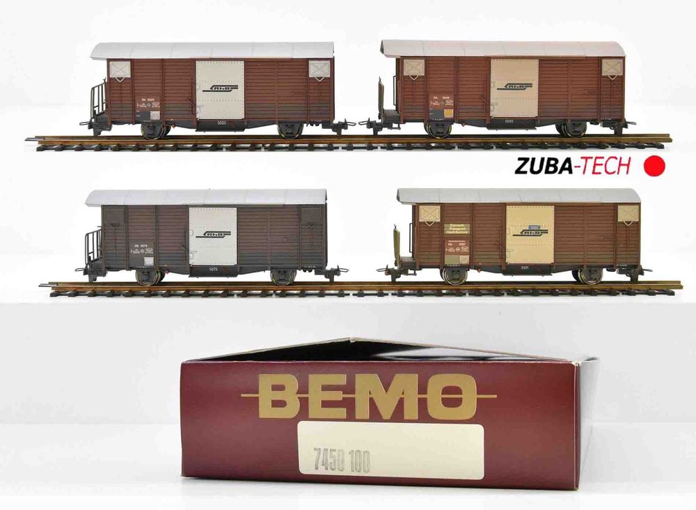 Bemo 7450 100 Güterwagen-Set 4-tlg RhB mit OVP | Kaufen auf Ricardo