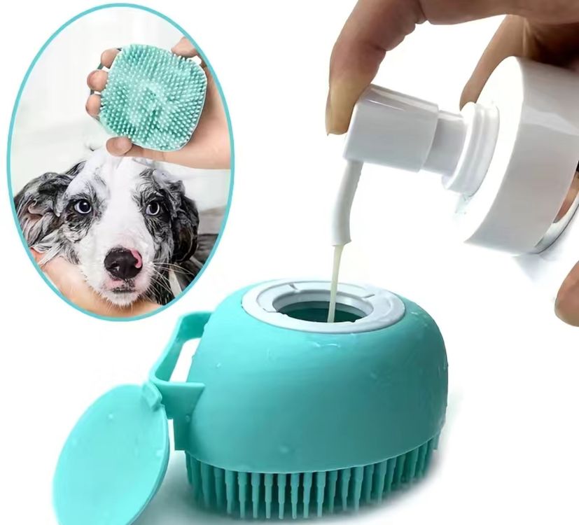 Haustier-Shampoo-Bürste, Silikon-Massage-Gummi-Badekamm (Neu und ...