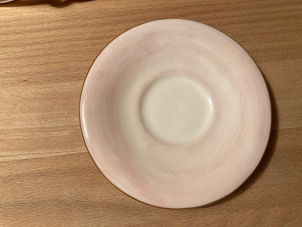 Ines Boesch (ehemals enSoie) Teller rosa m Goldrand (Gebraucht) in ...