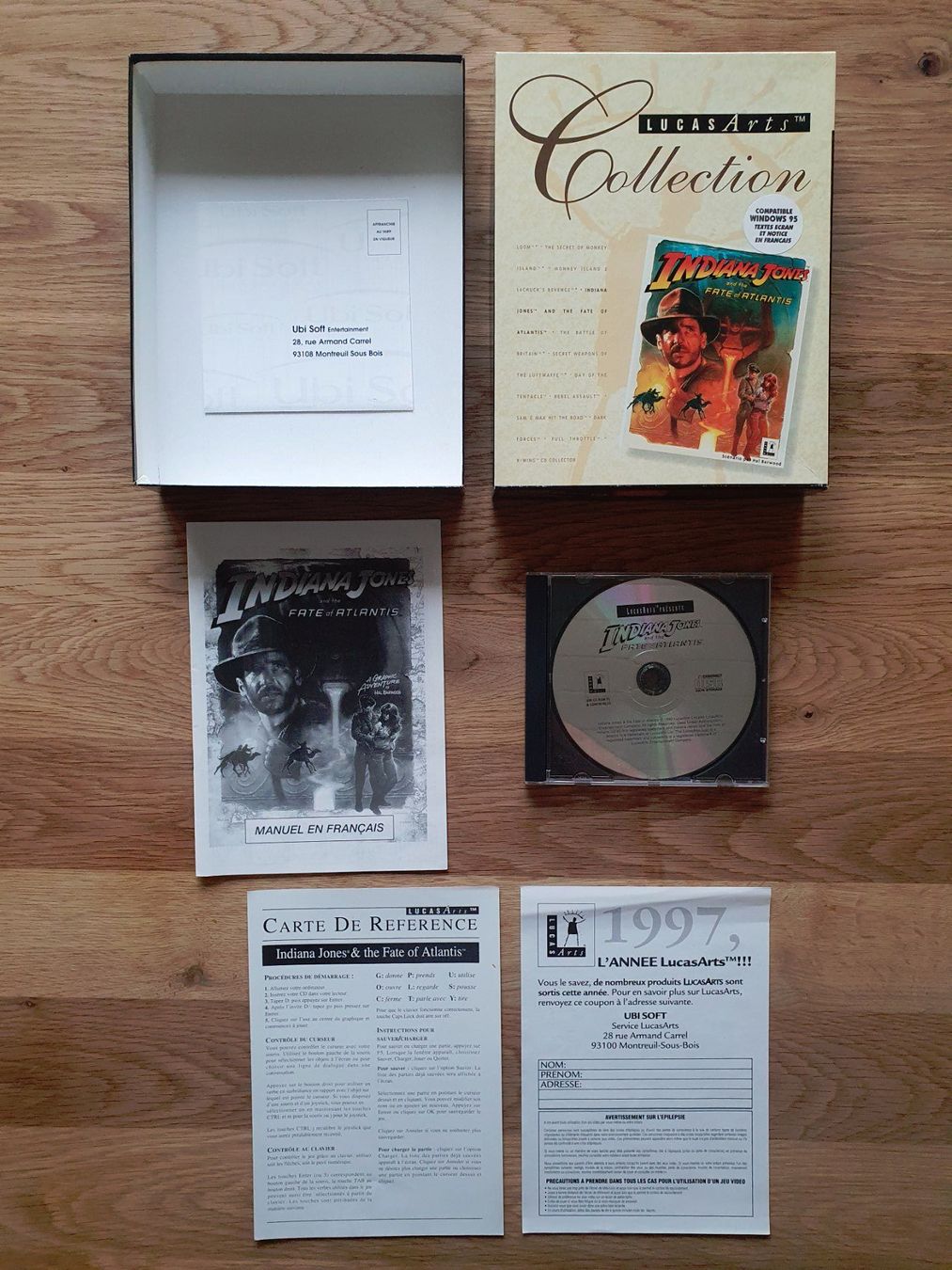 PC Game Indiana Jones Fate of Atlantis 1992 Big Box Français (Gebraucht ...