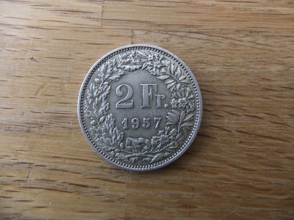 Silbermünze 2 Franken Silber Helvetia 1957 | Kaufen auf Ricardo