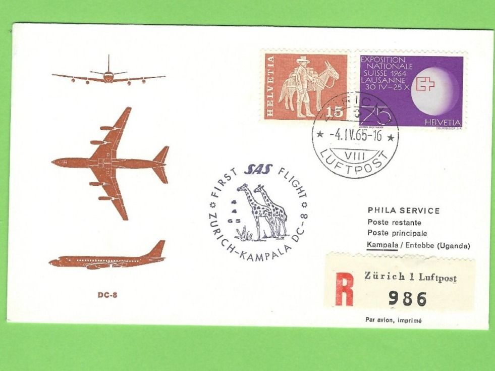 Zürich-Kampala mit SAS DC-8 (Gebraucht) in Zürich für CHF 1.5 – mit ...