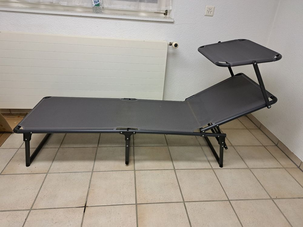 Faltbare Sonnenliege mit Blende, Relaxliege, Gartenliege | Kaufen auf ...