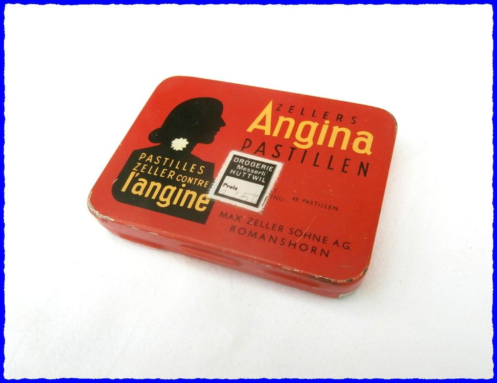 alte Blechdose "Zeller ANGINA Pastillen" - Zeller Romanshorn (Gebraucht ...