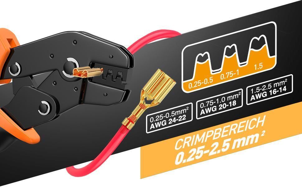 Crimpzange Set mit 230 Flachsteckhülsen | Kaufen auf Ricardo