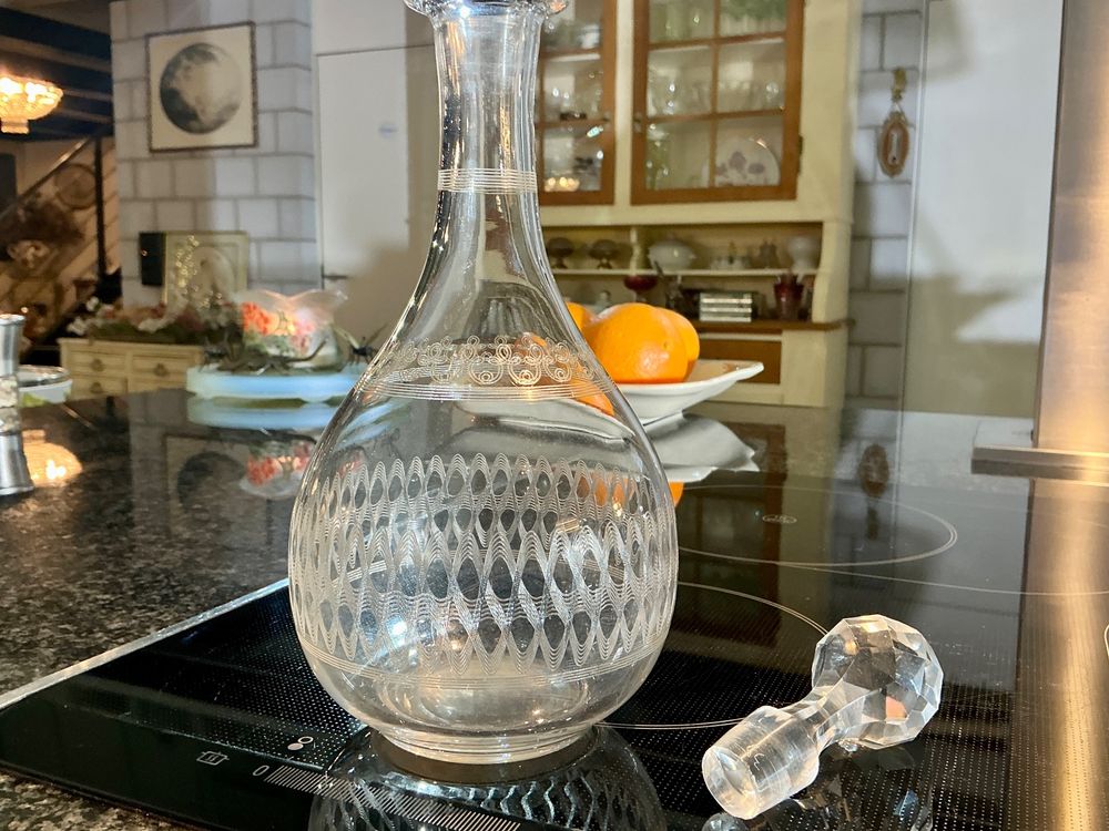 JUGENDSTIL BLEIKRISTALL KARAFFE UM 1900 FRANKREICH (2) (Gebraucht) in ...