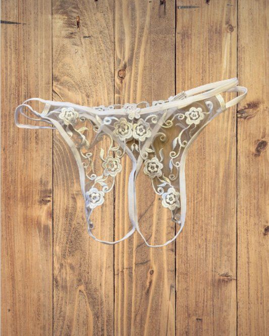 NEUER String ouvert uni weiss mit Spitze Gr. XS & S - 223039 (Neu ...