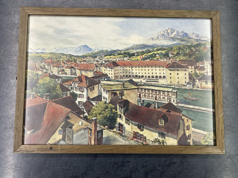 Aquarell Stadtansicht Luzern, gerahmt (Gebraucht) in Emmen für CHF 4.95 – mit Lieferung auf ...