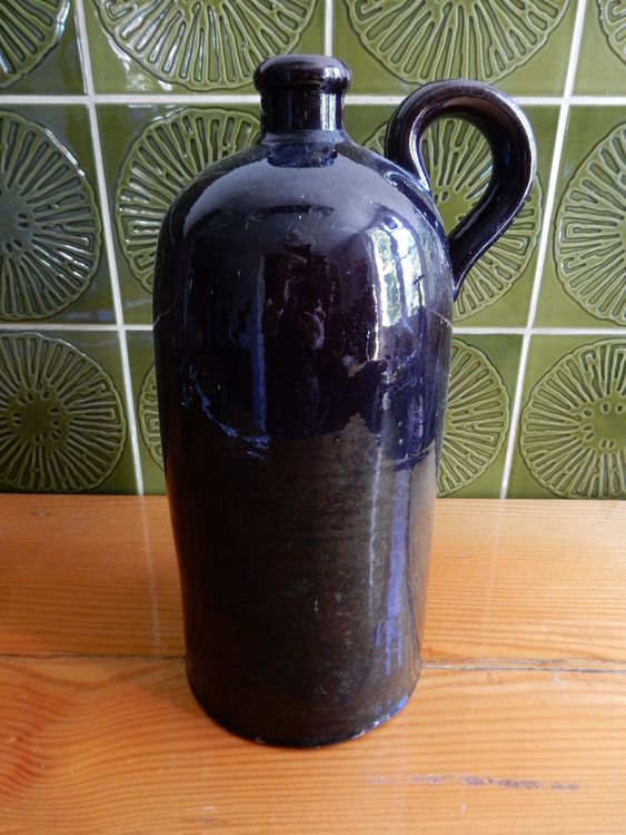 Antike Steingutflasche braun glasiert Keramik Steinzeug Krug (Gebraucht) in Jona für CHF 5 – mit ...