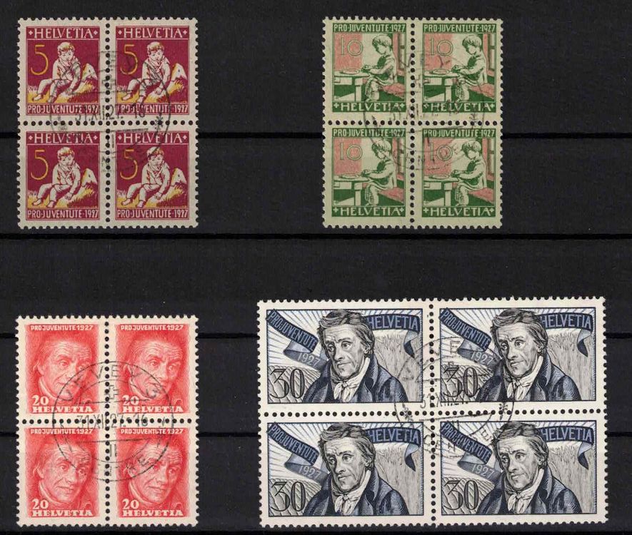 Pro Juventute 1927 Serie im 4er-Block mit Zentrum-ʘ | Kaufen auf Ricardo