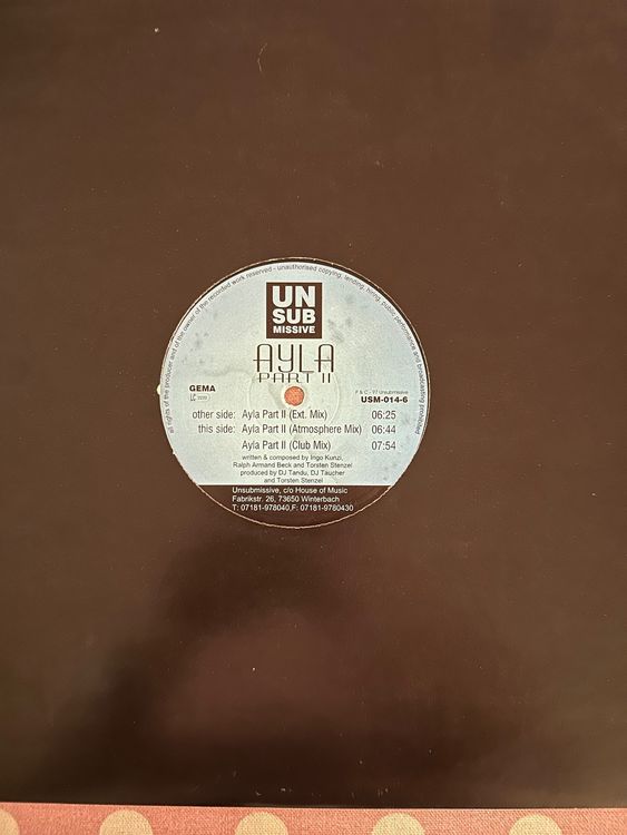 Ayla - Part 2 - Trance Vinyl (Gebraucht) in Grafstal für CHF 3 – mit ...