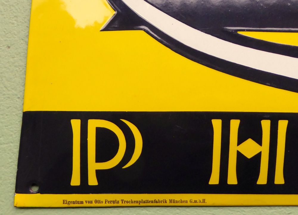 schönes altes original PERUTZ PHOTO FILM Reklame Emailschild | Kaufen ...