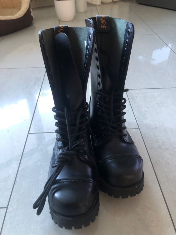 pure trash boots / Stahlkappen Stiefel / Lederstiefel (Neu (gemäss ...