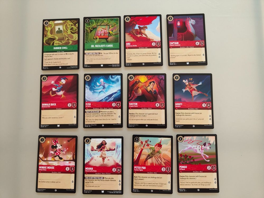 Disney Lorcana 12 Karten Common Uncommon Booster frisch (4) (Neu ...
