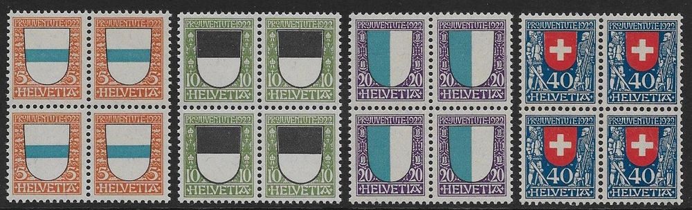 1922Kantons-/Staatswappen 4er-Serie ** tadellos Top ab 1.- | Kaufen auf Ricardo